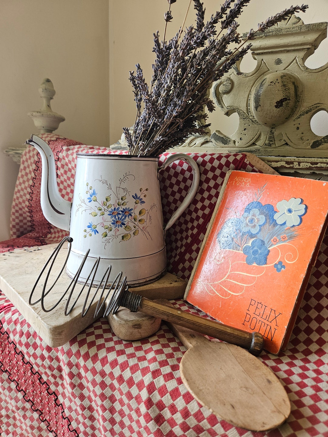 Sublime Handpainted Antique French Whispy Floral Enamelled Pitcher ...