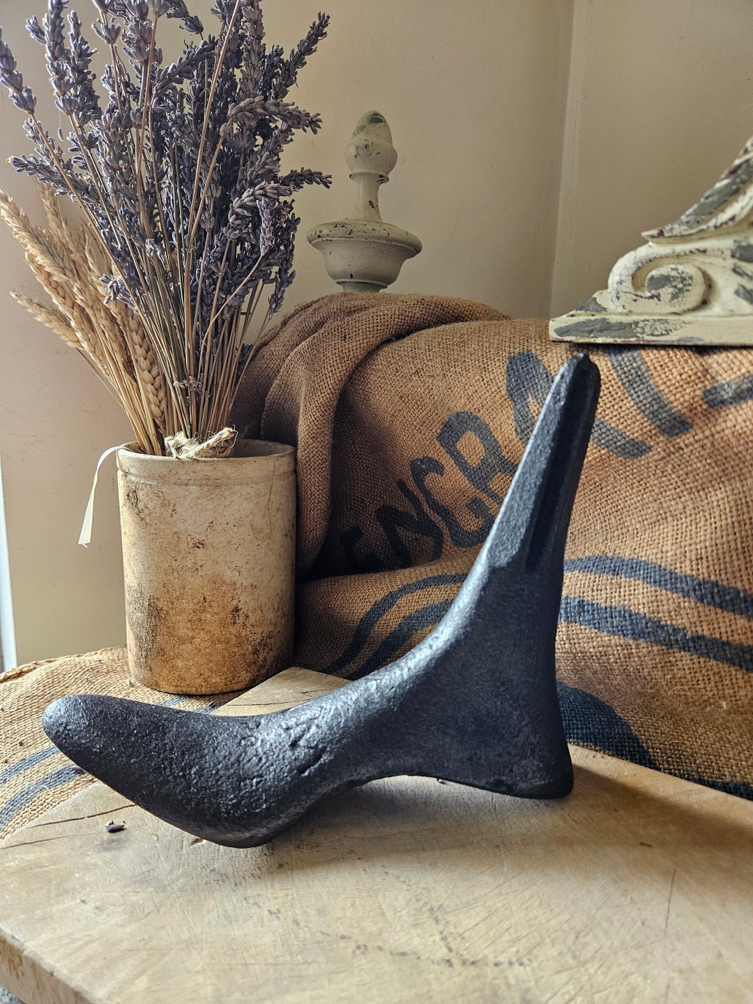 Heavy Antique French Cast Iron Shoe Last-unique Vintage French Cobbler ...