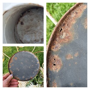 Chic & Shabby Large Antique French Blue and White Marbled Enamel Water ...