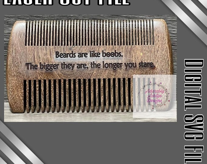 Beard Comb SVG Laser Design SVG Beard Comb Designs Engraved Digital ...