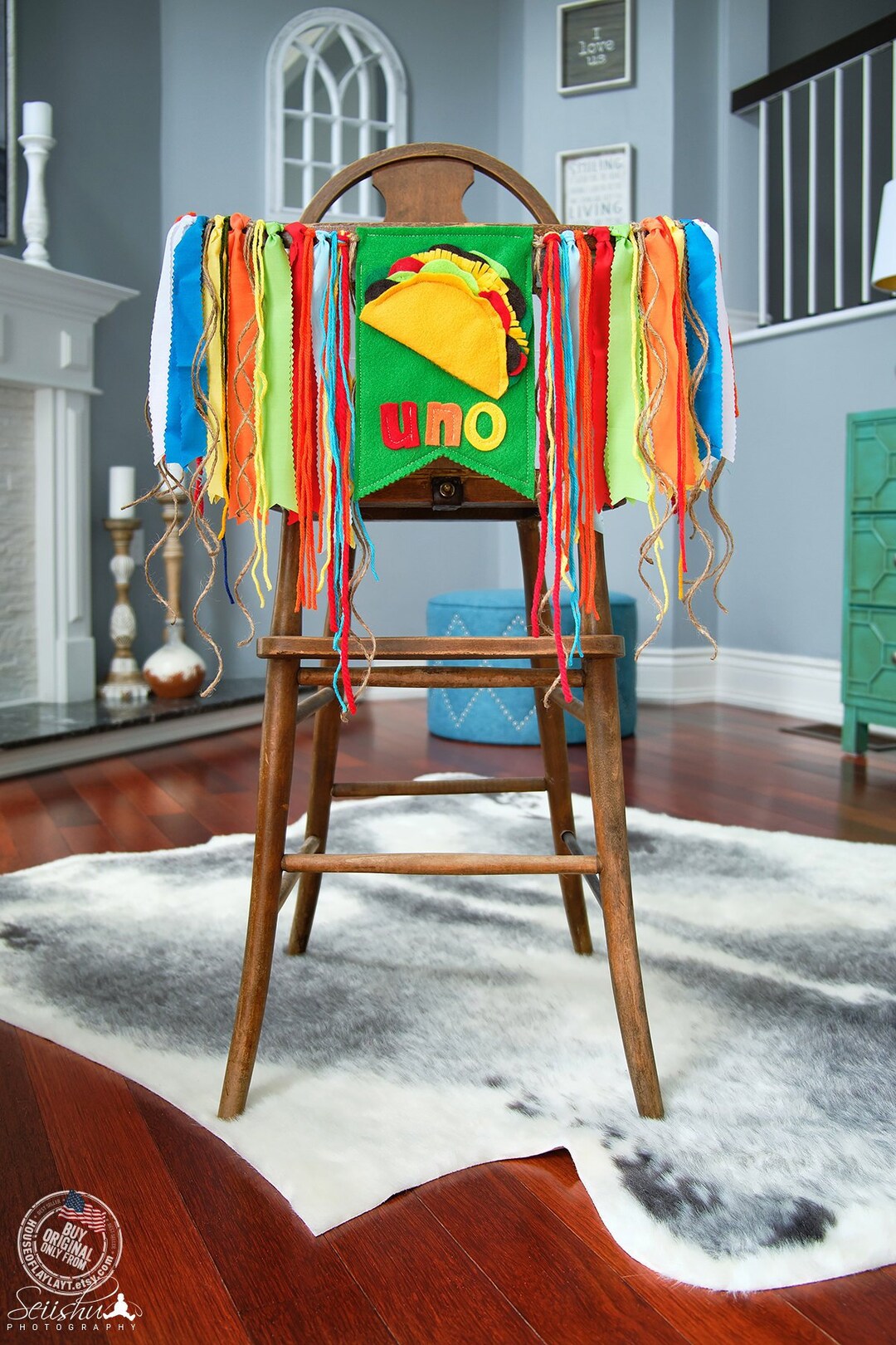 UNO Taco Fiesta High Chair Birthday Banner, Cake Smash Mexican Party - Etsy