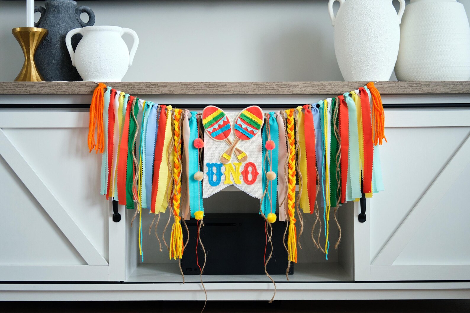 Maracas Theme Fiesta One Birthday Banner, First Fiesta Decorations ...
