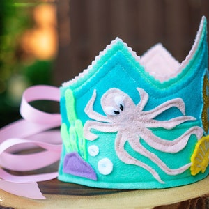 Sea Birthday Crown, Custom Birthday Crown, Octopus Crown, Octopus ...