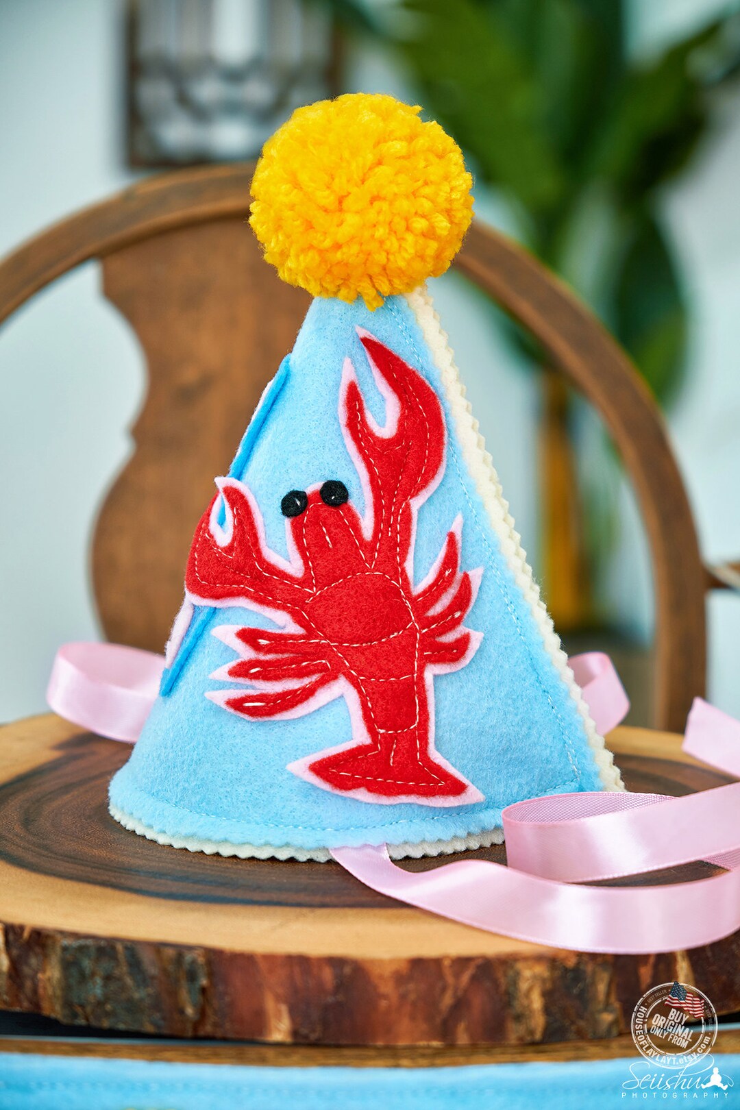 Custom Felt Party Hat FISHING Crawfish Baby Outfit Lobster First Cake ...