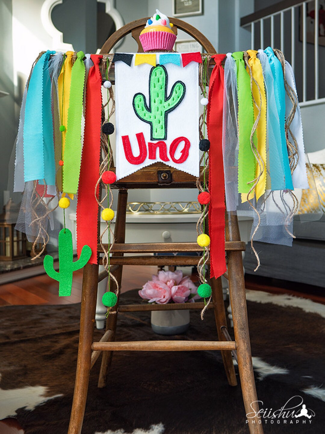 CACTUS BIRTHDAY Banner, Cactus High Chair, Fiesta Birthday Banner ...