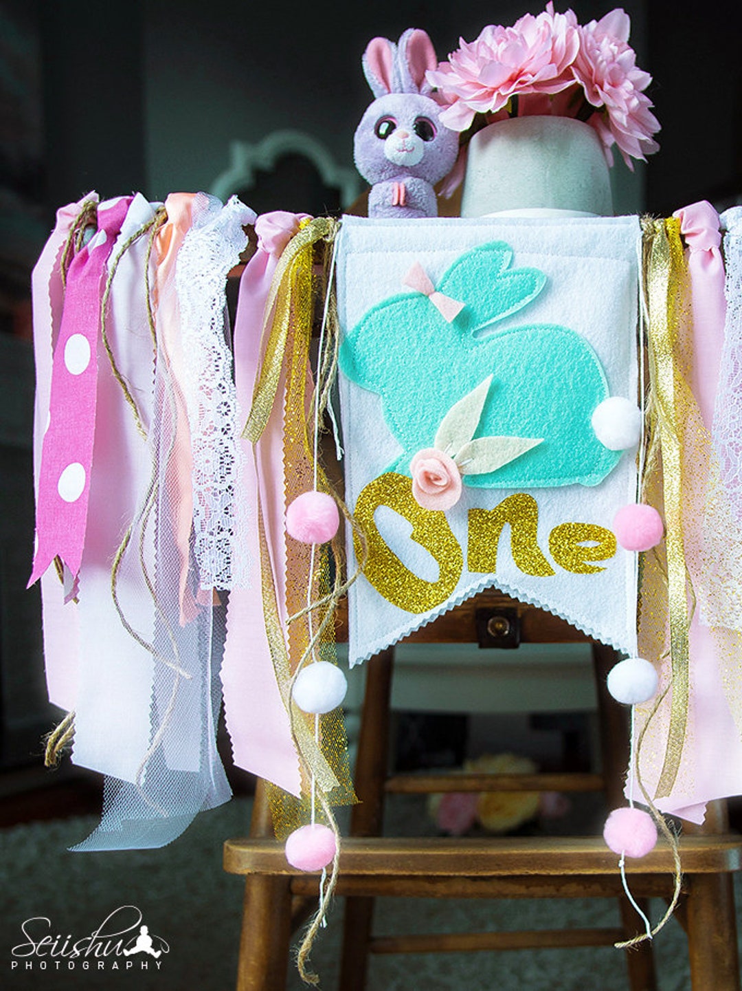 BUNNY Birthday Banner, Bunny Birthday, Easter Birthday Banner, One ...