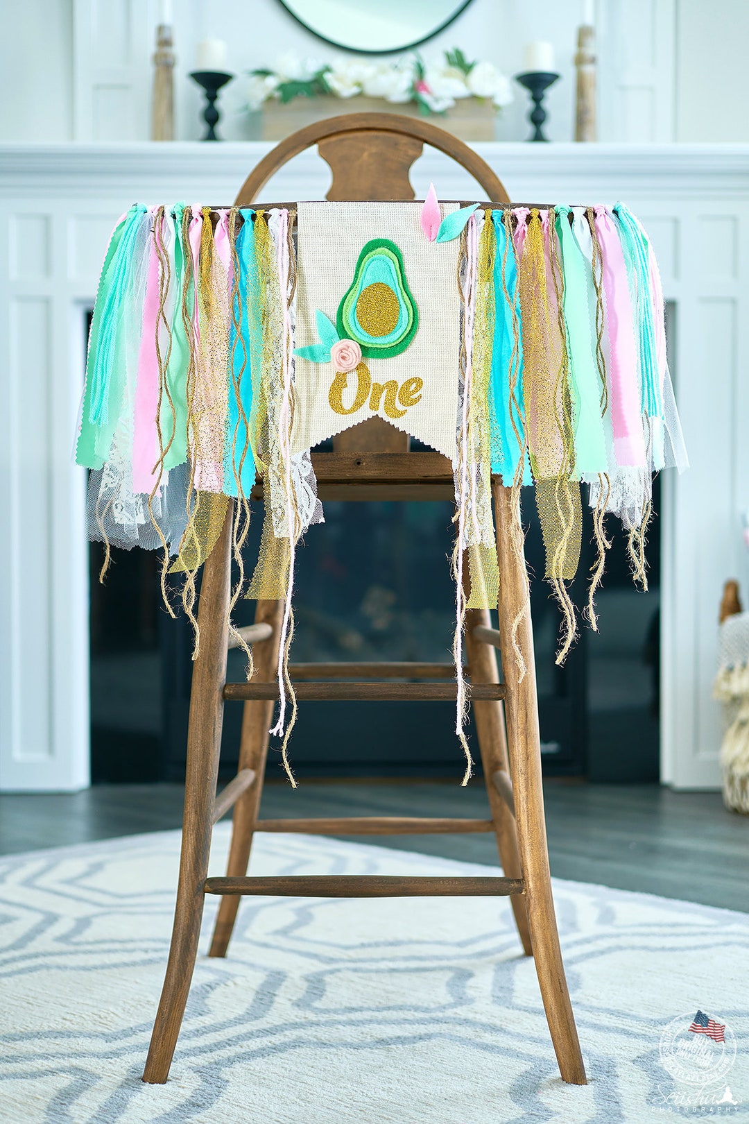 Avocado Birthday Banner, First Birthday Avocado, Avocado High Chair ...