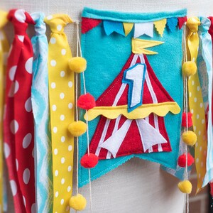 Circus Birthday Banner, Carnival Highchair Bunting, First Birthday ...