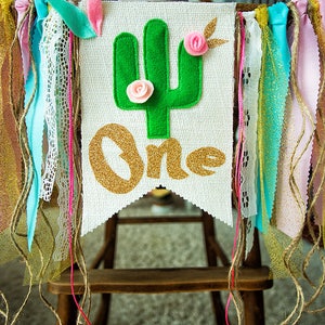CACTUS BIRTHDAY Banner, Cactus High Chair, Gold Cactus Banner, Cactus ...