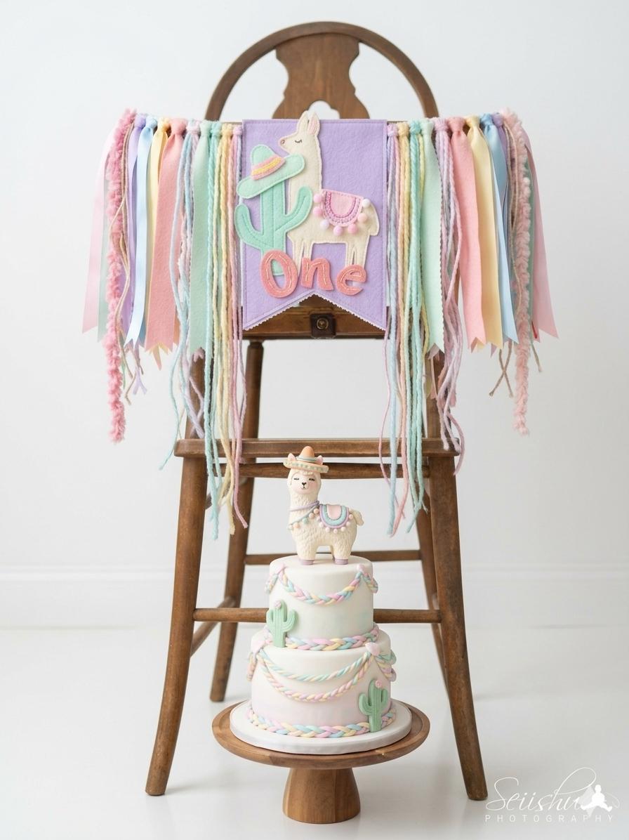 Pastel Llama Birthday Banner, Uno Cake Smash, Mexican Bunting Garland ...