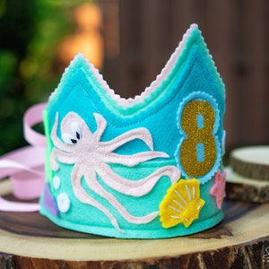 Sea Birthday Crown, Custom Birthday Crown, Octopus Crown, Octopus ...