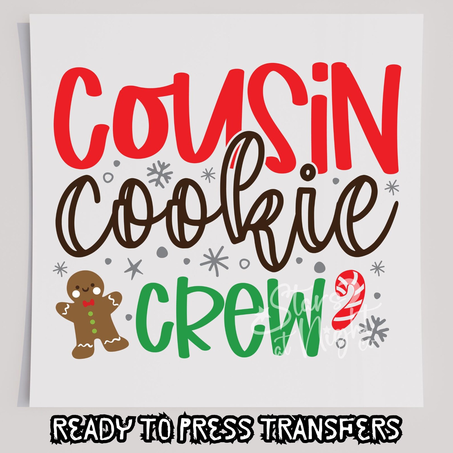 Cousin Cookie Crew T-shirt Transfer, Ready to Press Transfer, Screen ...