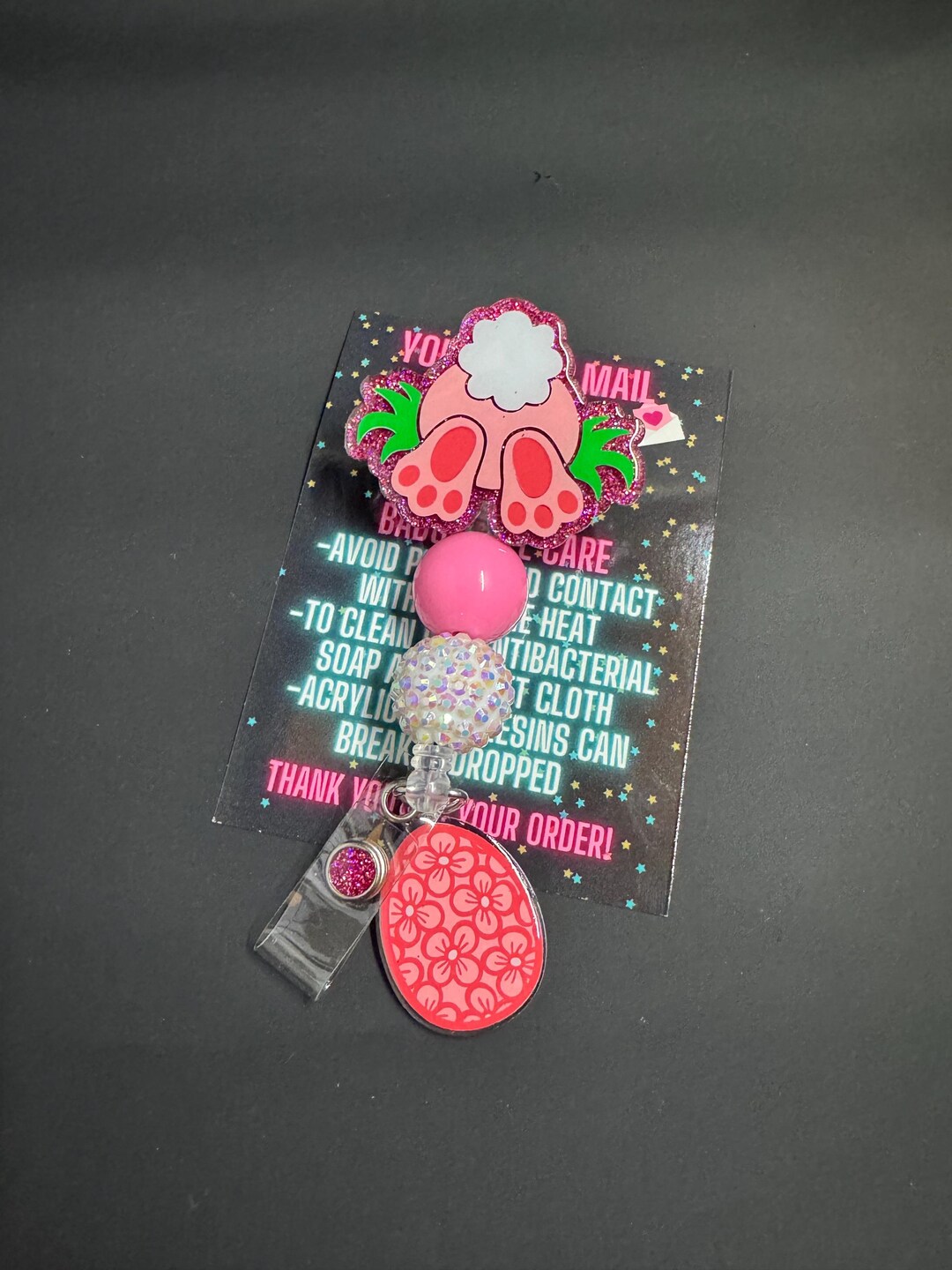 Easter Bunny Butt Badge Reel, Bunny Badge Reel, Rabbit Badge Reel ...