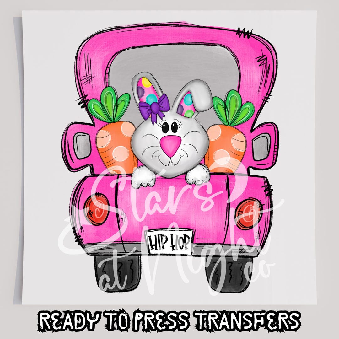 Easter Bunny Truck T-shirt Transfer, Ready to Press Transfer, Screen ...