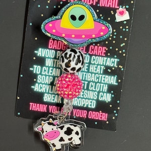 UFO Badge Reel, Alien Badge Reel, Spaceship Badge Reel, Nurse Badge ...