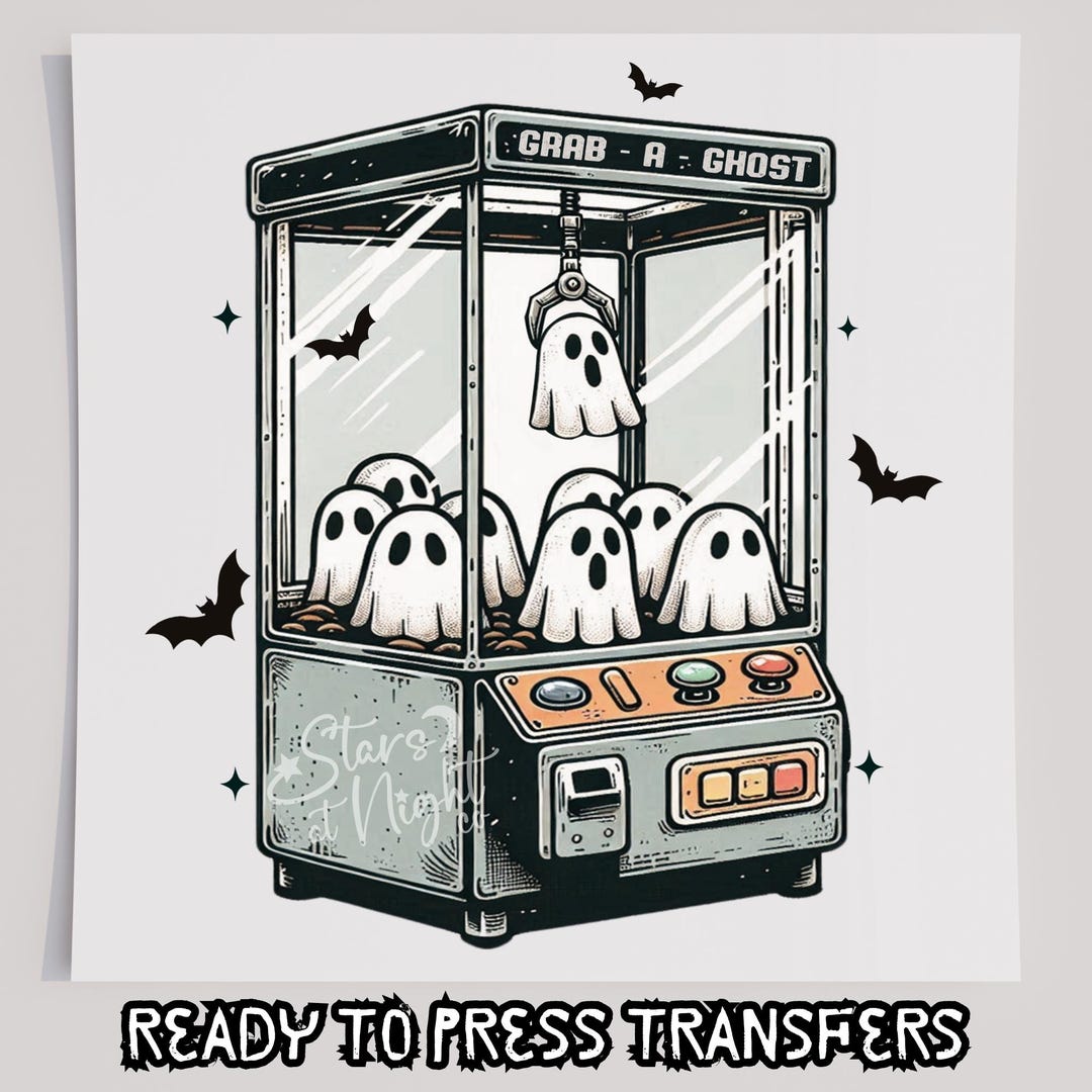 Ghost Claw Machine DTF T-shirt Transfer, Ready to Press Transfer ...