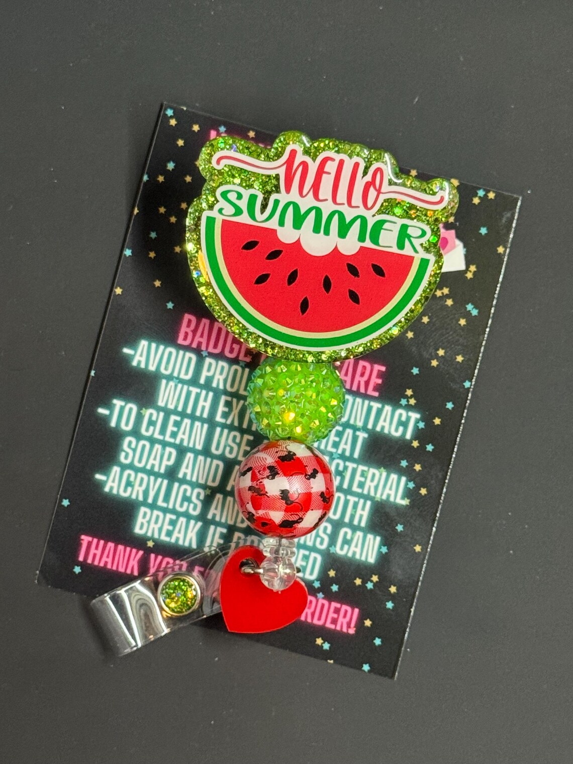 Watermelon Badge Reel, Fruit Badge Reel, Glitter Badge Reel, Badge Reel ...