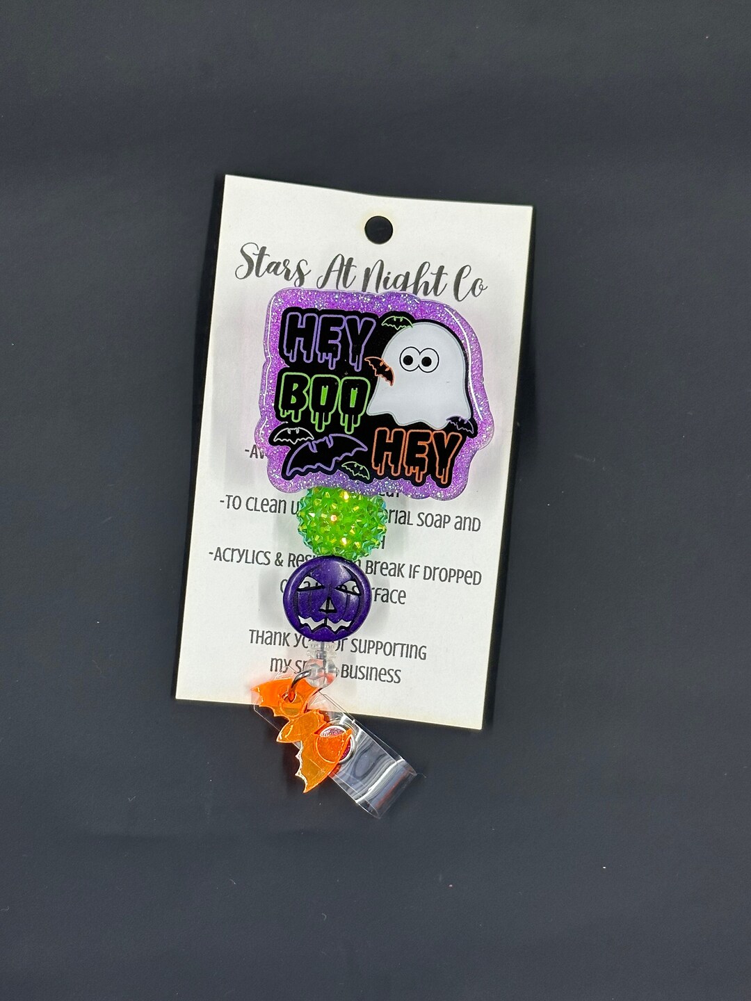 Hey Boo Badge Reel, Badge Reel, Halloween Badge Reel, Ghost Badge Reel ...
