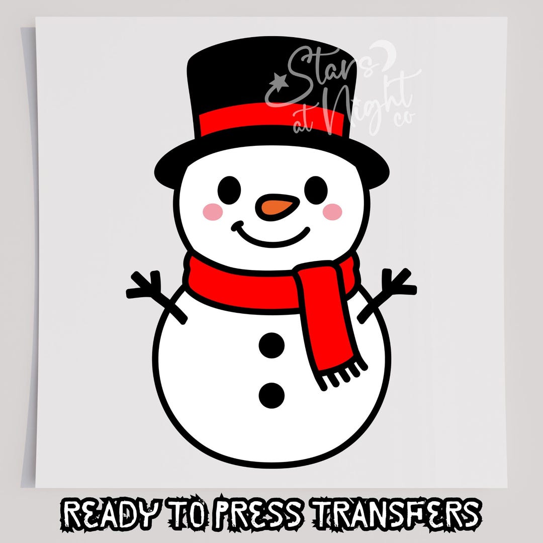 Snowman T-shirt Transfer, Ready to Press Transfer, Screen Print ...