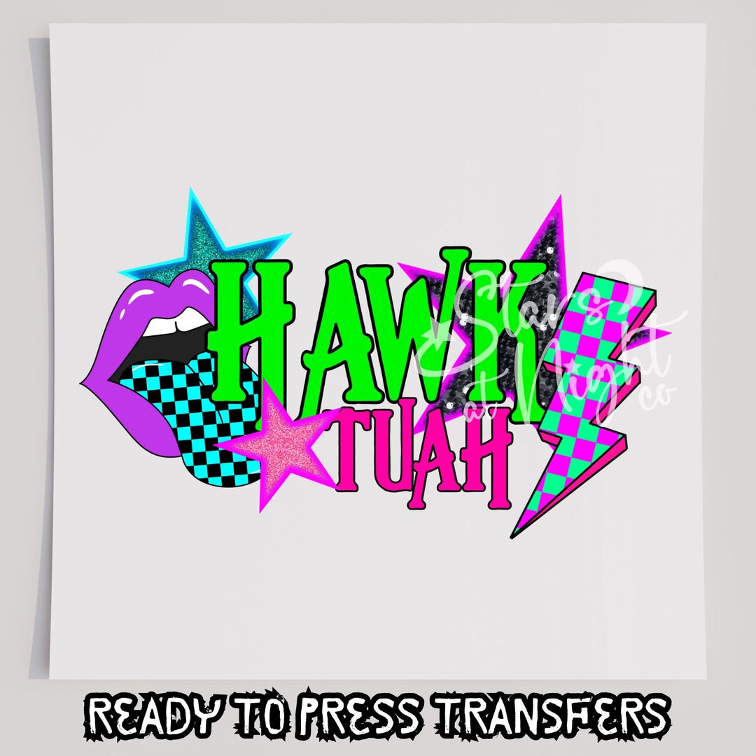 Faux Glitter Hawk Tuah Retro T-shirt Transfer, Ready to Press Transfer ...