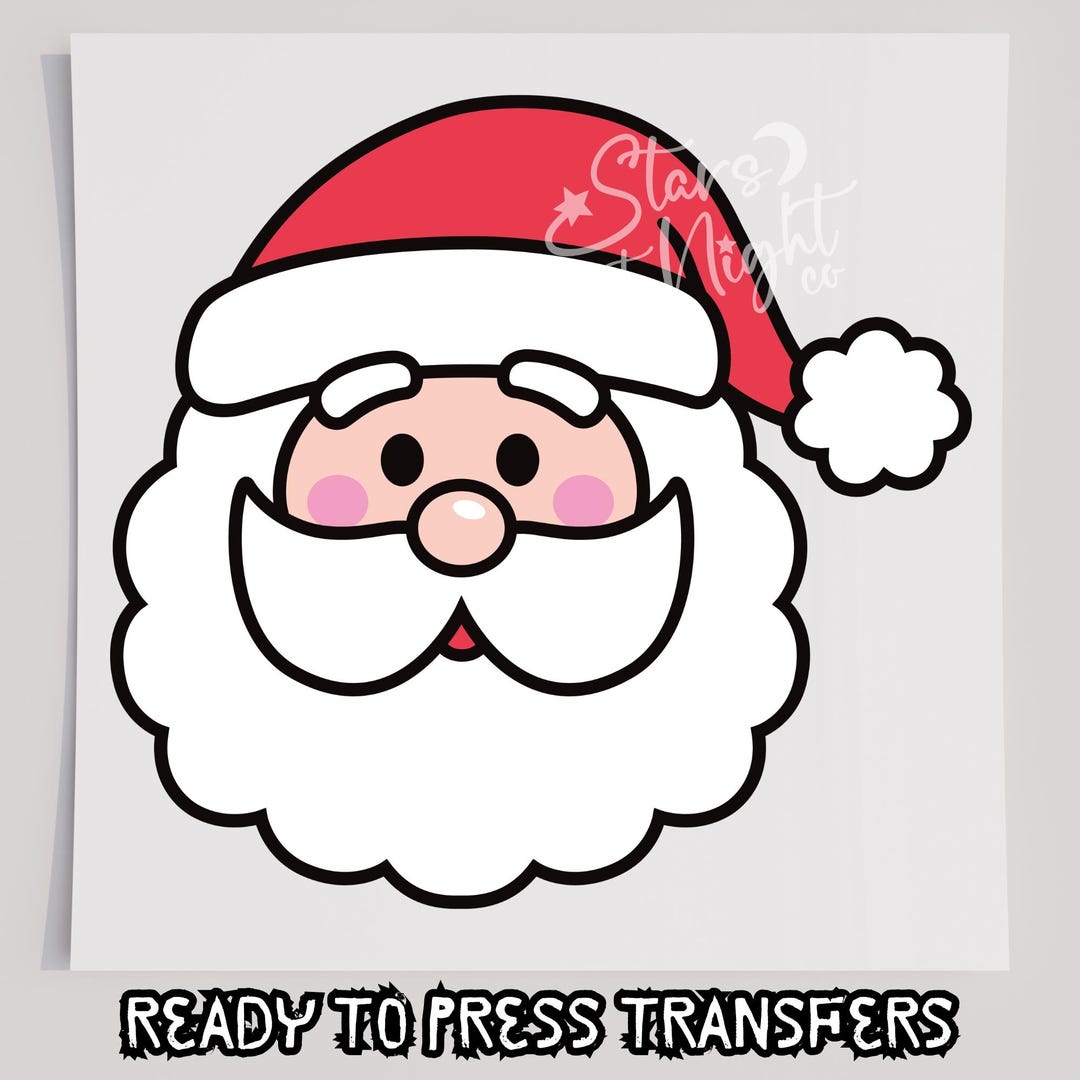 Santa Claus Face T-shirt Transfer, Ready to Press Transfer, Screen ...