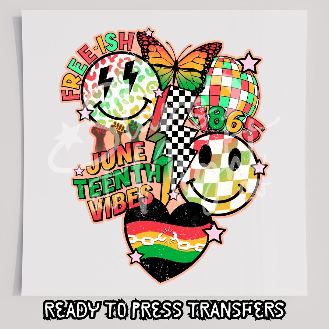 Retro Juneteenth Vibes Collage T-shirt Transfer, Ready to Press ...