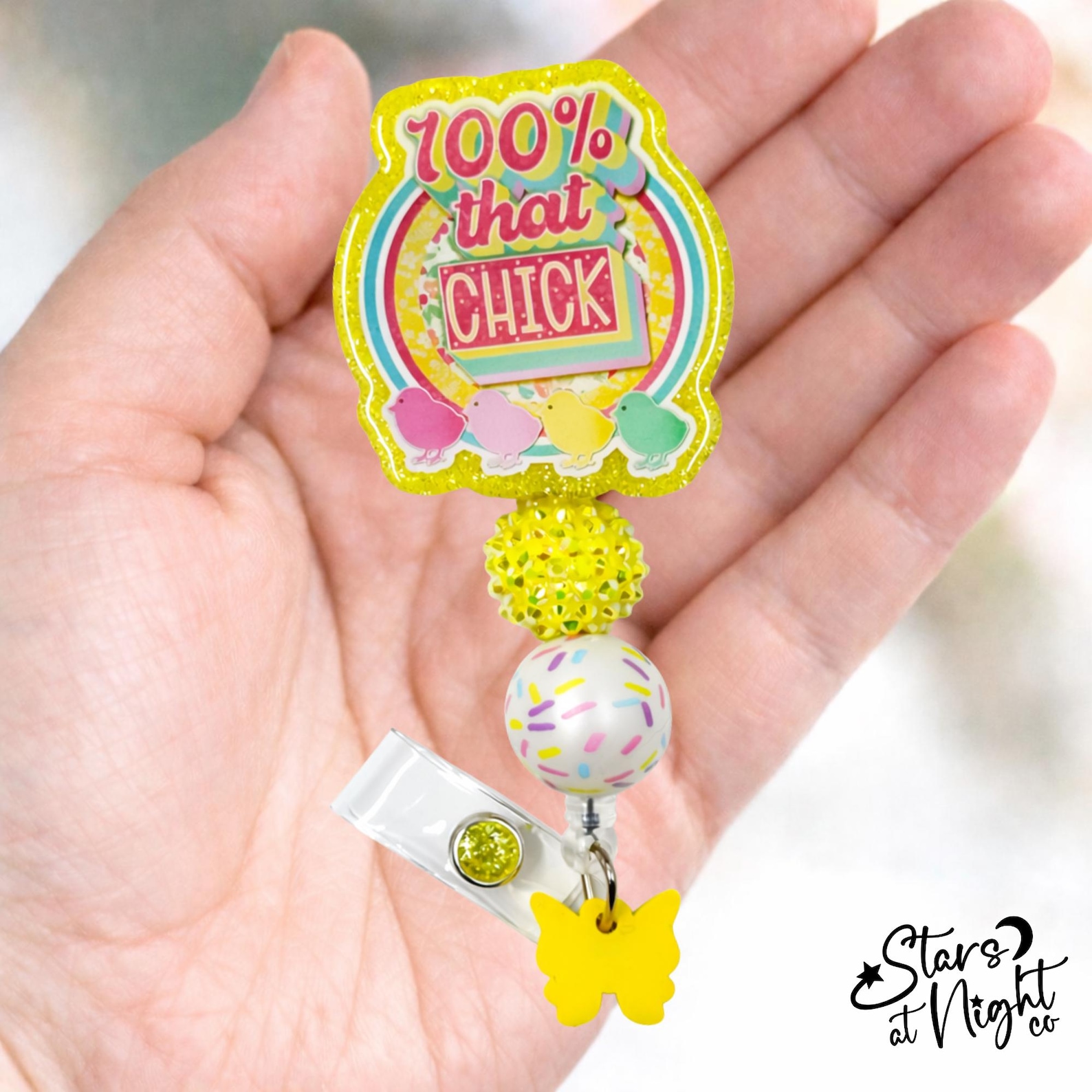 100% That Chick Badge Reel, Bunny Badge Reel, Rabbit Badge Reel, Easter ...