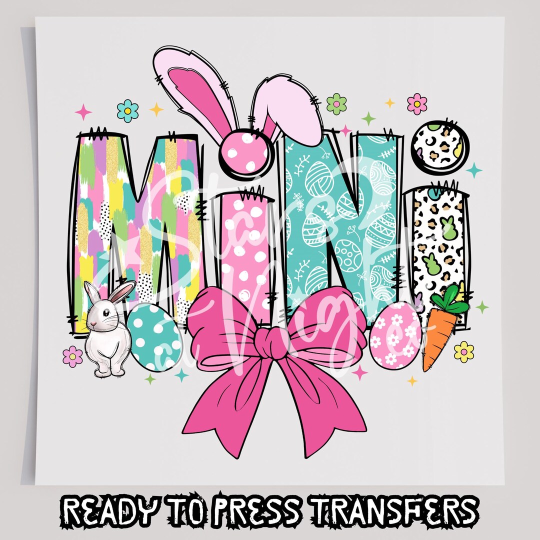 Easter Mini T-shirt Transfer, Ready to Press Transfer, Screen Print ...