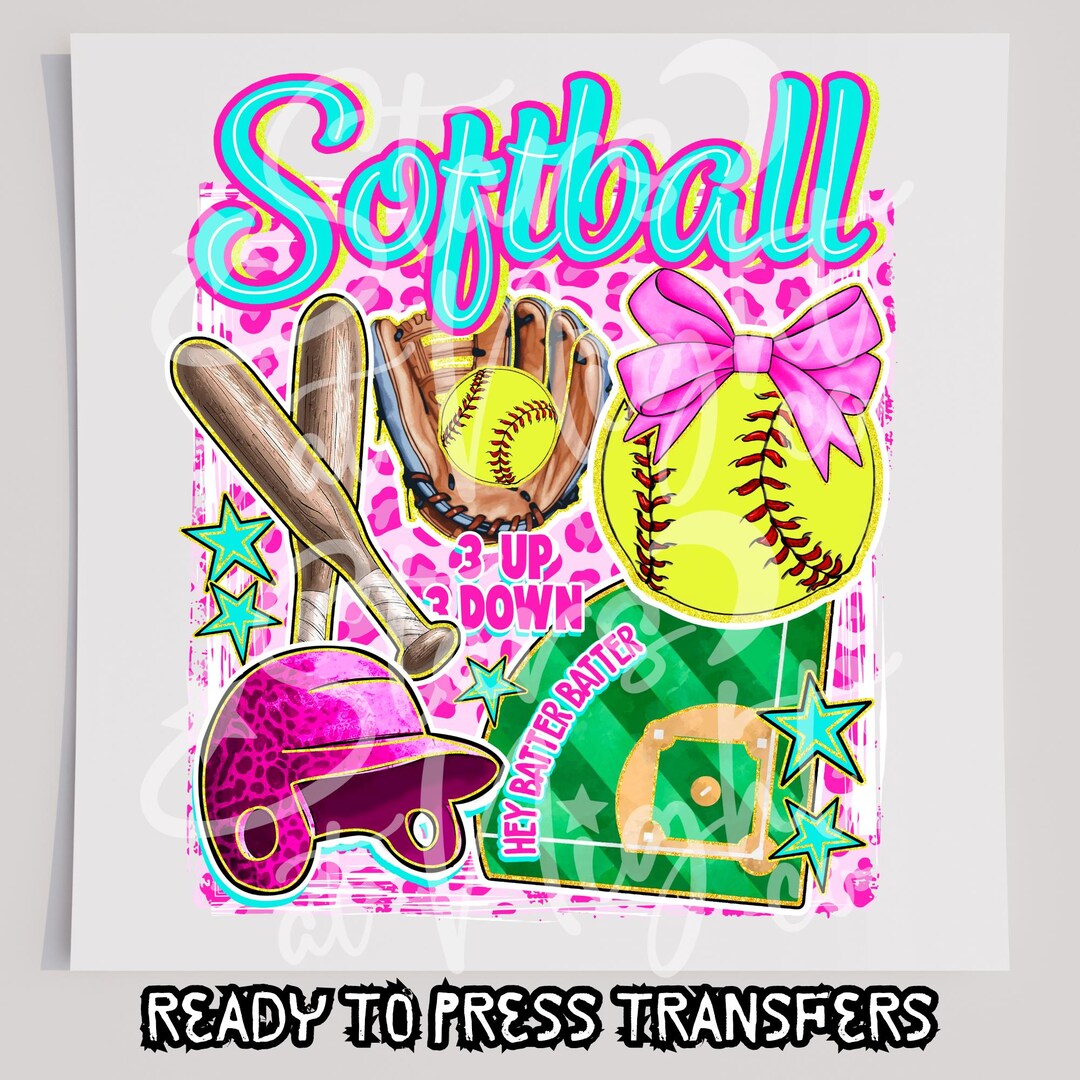 Softball Collage T-shirt Transfer, Ready to Press Transfer, Screen ...