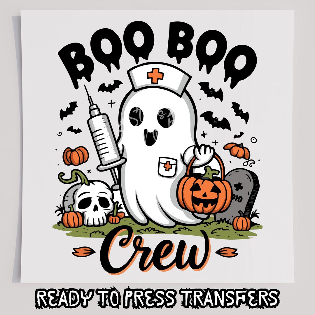Boo Boo Crew DTF T-shirt Transfer, Ready to Press Transfer, Screen ...