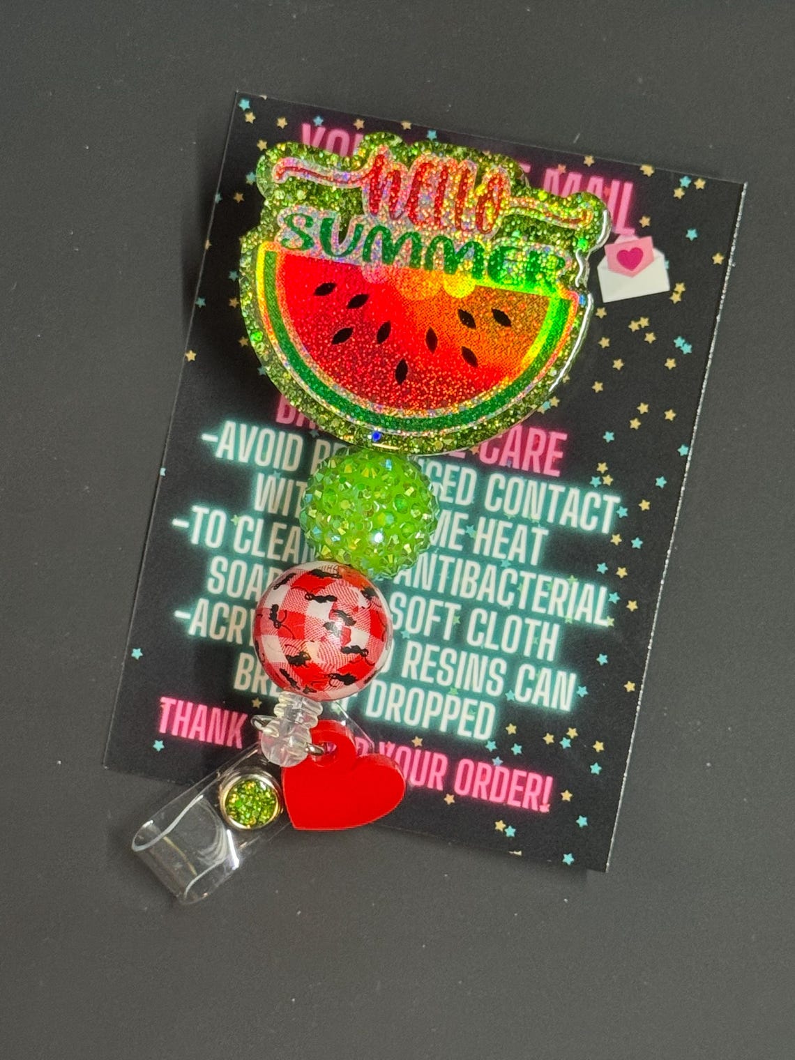 Watermelon Badge Reel, Fruit Badge Reel, Glitter Badge Reel, Badge Reel ...