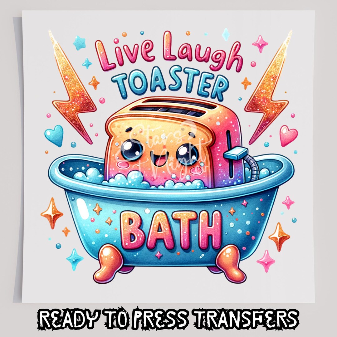 Toaster Bath Cute T-shirt Transfer, Ready to Press Transfer, Screen ...