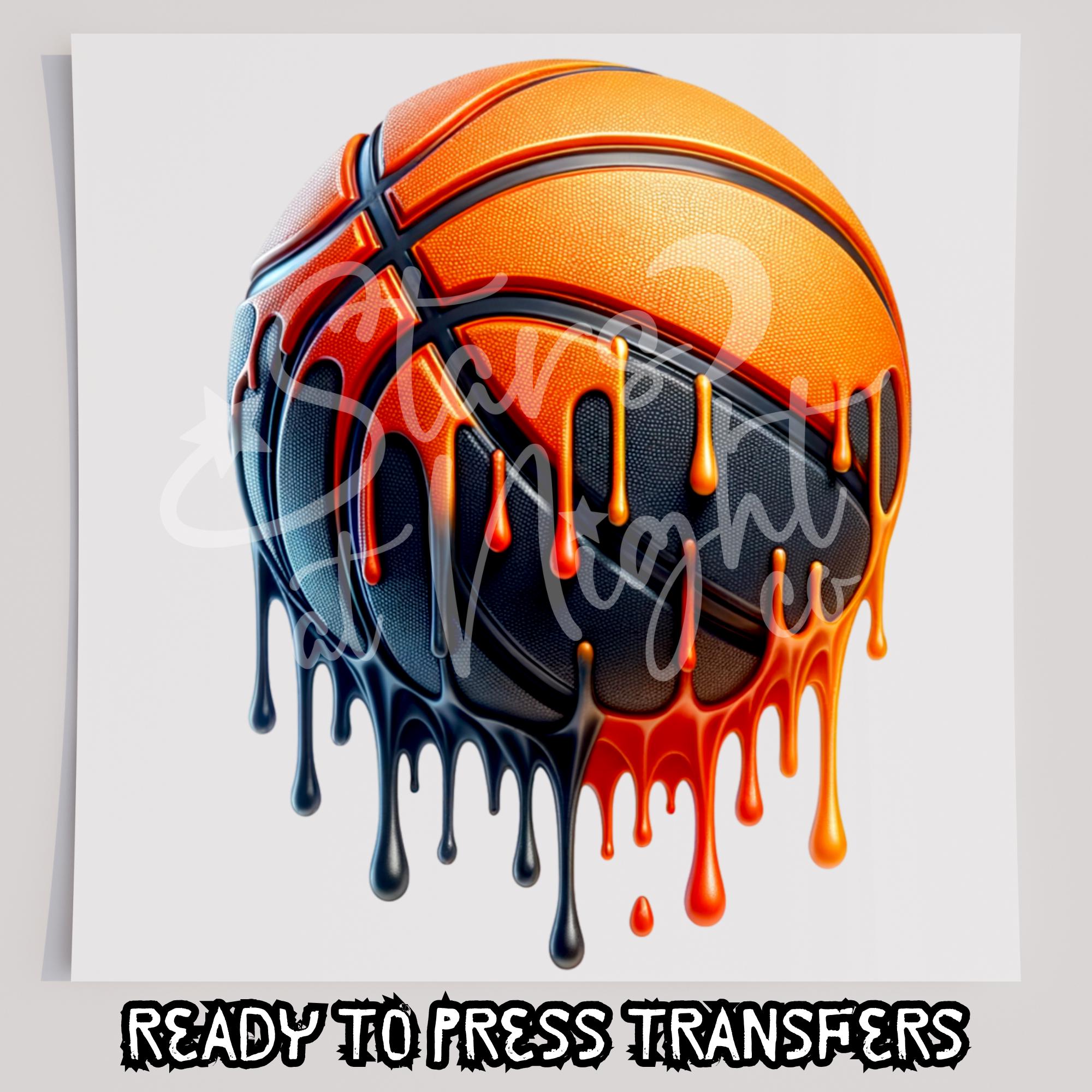 Basketball Drip T-shirt Transfer, Ready to Press Transfer, Screen Print ...