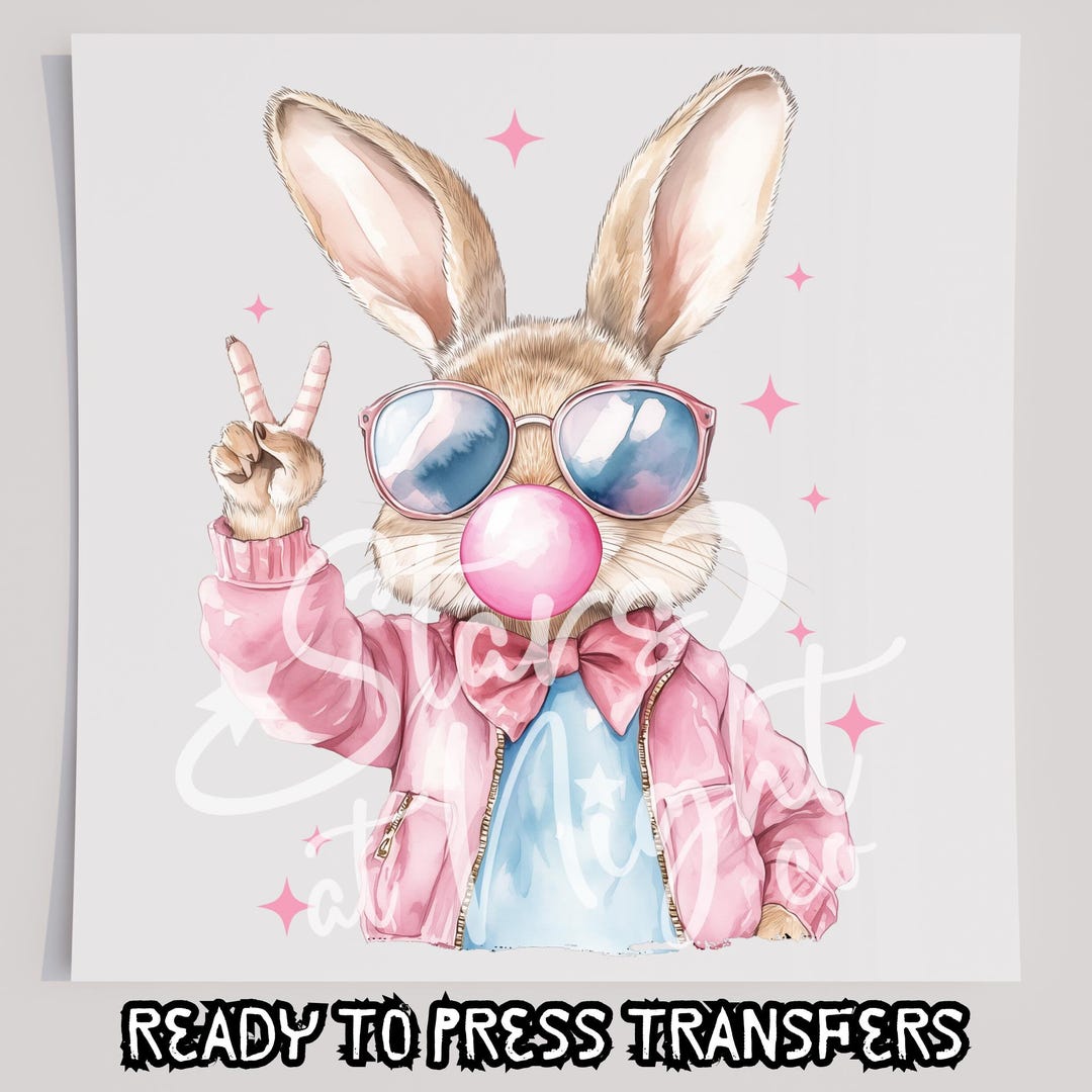 Easter Bunny Bow Tie T-shirt Transfer, Ready to Press Transfer, Screen ...