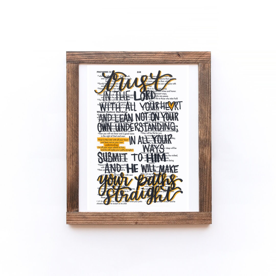 Proverbs 3:5 Calligraphy Scripture Art Print (digital Download) - Etsy