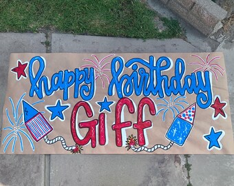 Hand Painted Custom Party Banner Birthday Banner Kraft Paper Banner ...