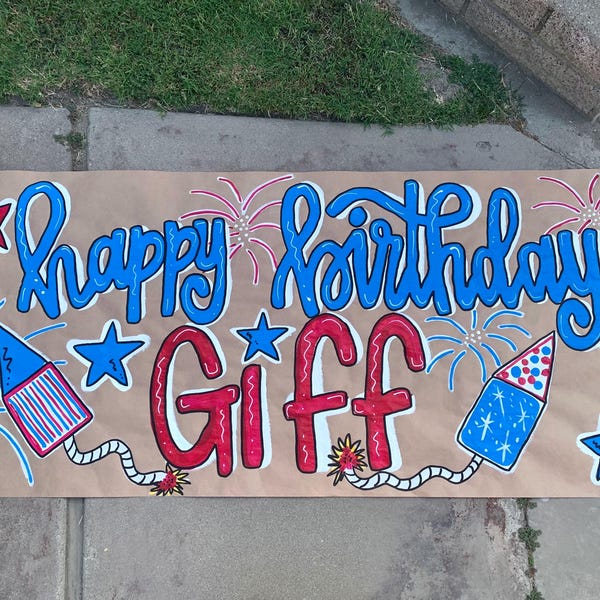 Birthday Hand Painted Sign - Etsy