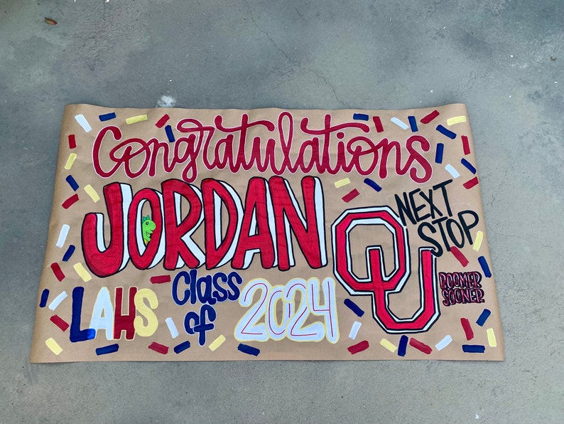 Hand-painted Graduation Banner: Custom Celebration Decor - Etsy