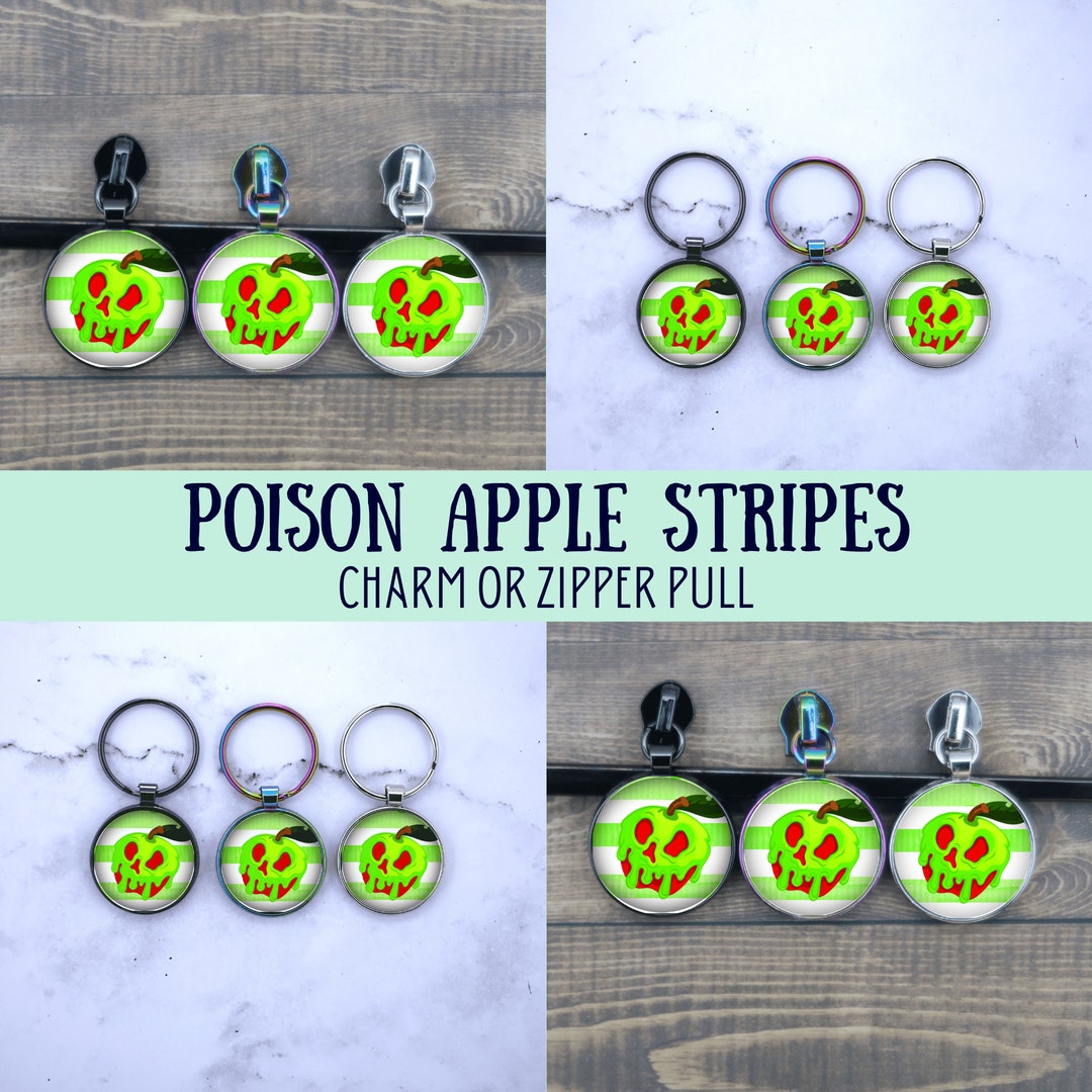 Poison Apple Stripes Charm Pendant 5 Zipper Pull 3 - Etsy