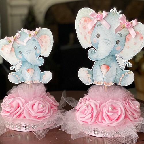 Girl Elephant Theme Set of 12 Pink Elephant Baby Shower - Etsy