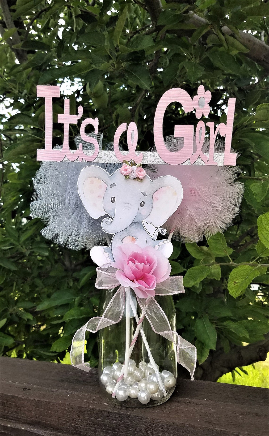 Baby Elephant Centerpiece/girl Elephant Baby Shower/girl Baby - Etsy