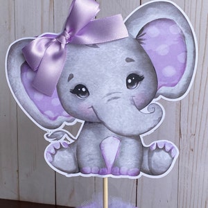 Purple Elephant Centerpiece, Lavender Elephant Centerpiece, Baby Girl ...