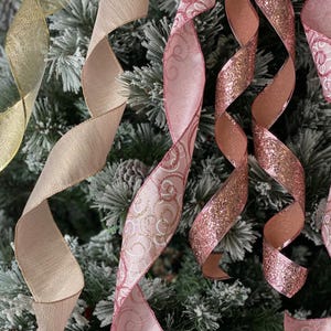 Pink Christmas Tree Topper, Rose Gold Tree Topper Bow, Pink Bow, Tree ...