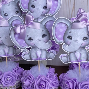 Purple Elephant Centerpiece, Lavender Elephant Centerpiece, Baby Girl ...