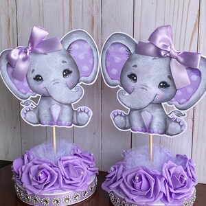 Purple Elephant Centerpiece, Lavender Elephant Centerpiece, Baby Girl ...