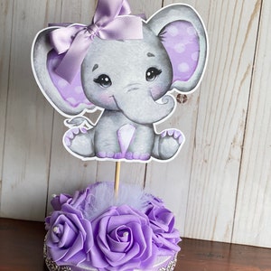 Purple Elephant Centerpiece, Lavender Elephant Centerpiece, Baby Girl ...