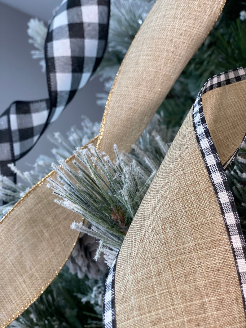 Rustic Christmas Tree Bow 6ft Long Tails Farmhouse Bow - Etsy