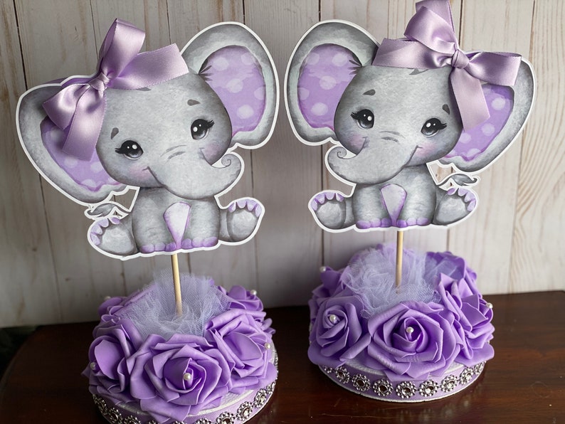 Purple Elephant Baby Shower Centerpiece: Lavender Party Decor - Etsy