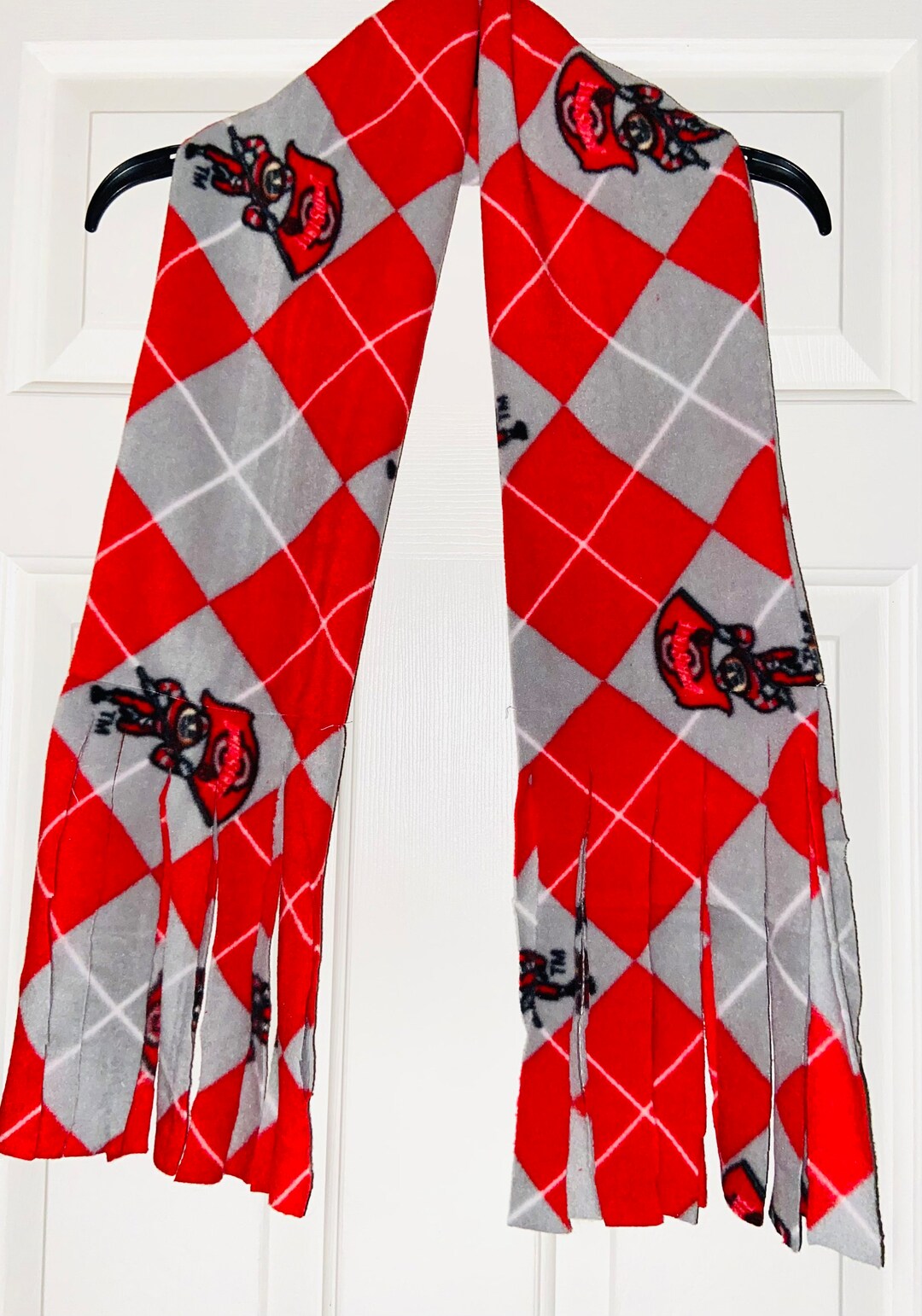 OHIO State Buckeye Logo Red Fleece SCARF Handmade New - Etsy