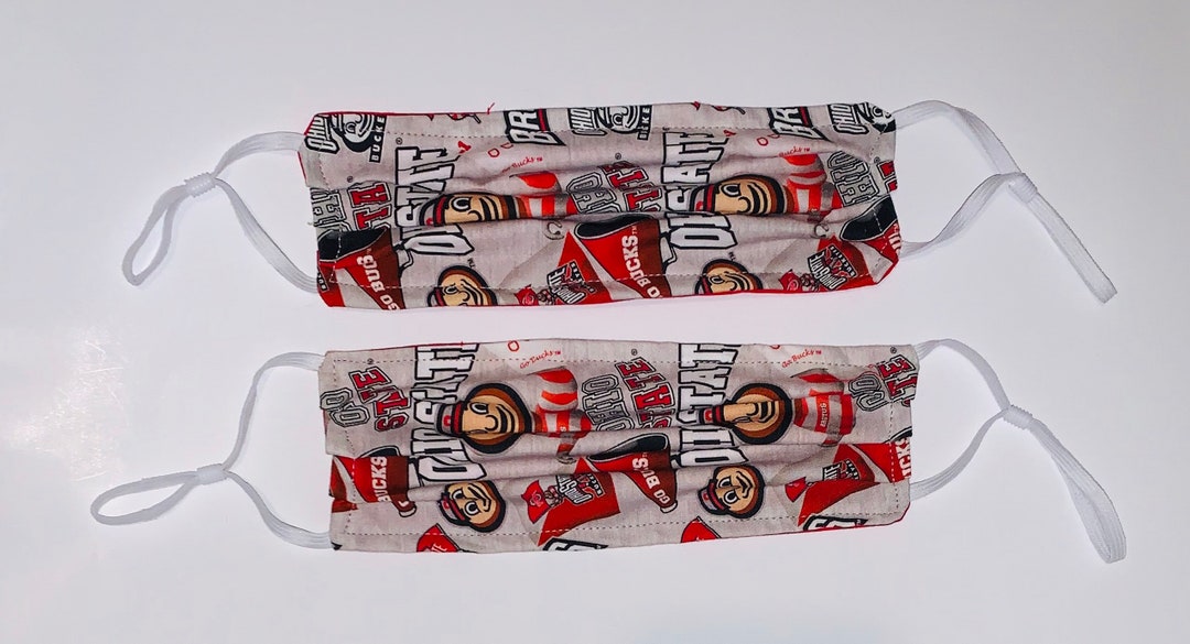 2 Cotton OHIO State OSU Univ. Buckeyes Face Masks Adjustable New Free ...